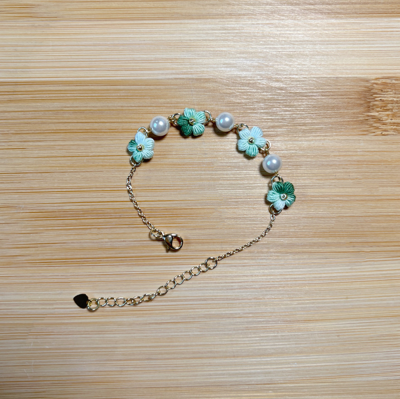 Micro Crochet Flower Bracelet with Pearls | Handmade Jewellery ...