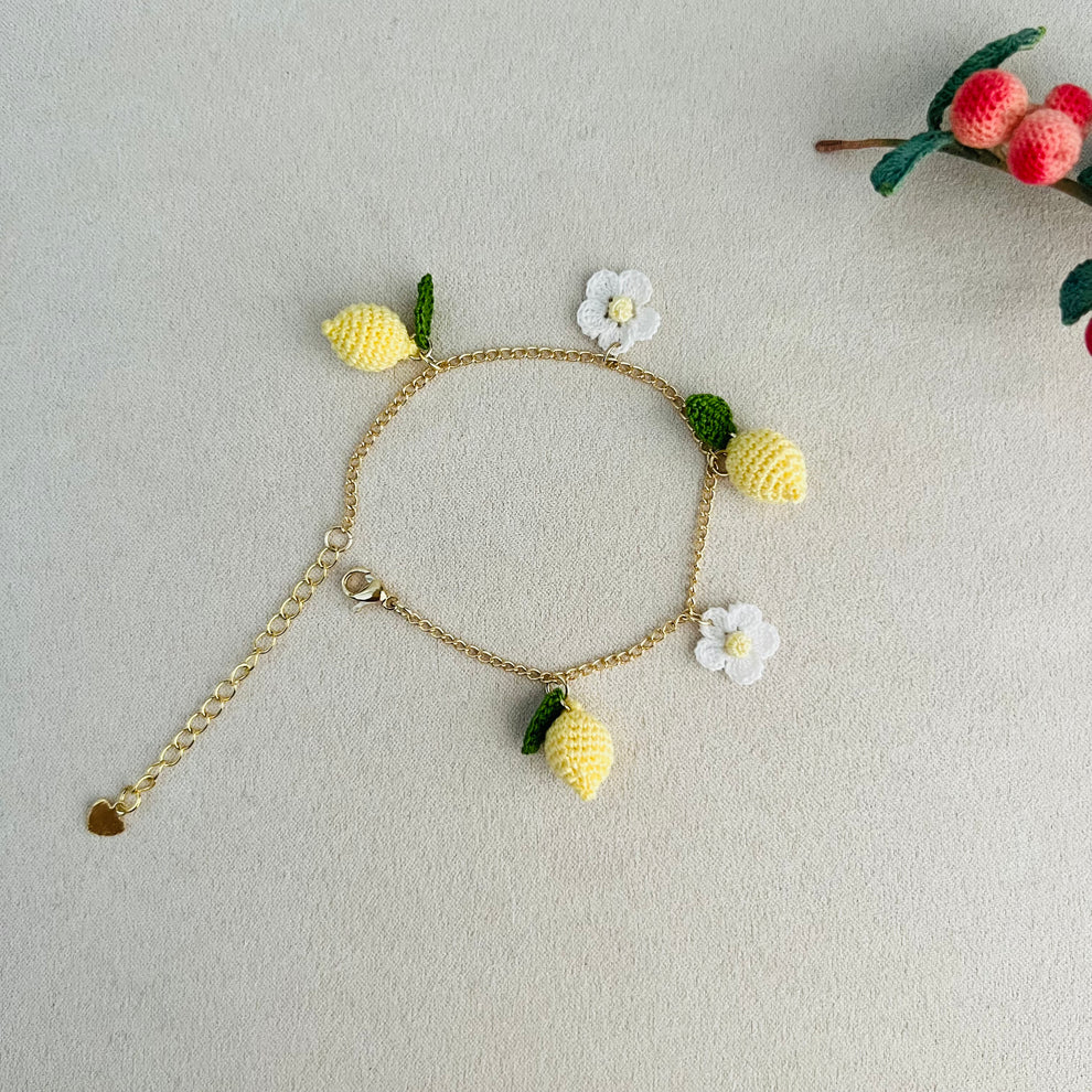 Cute Lemon Bracelet | Crochet Lemon Bracelet | Handmade Gift for Her ...